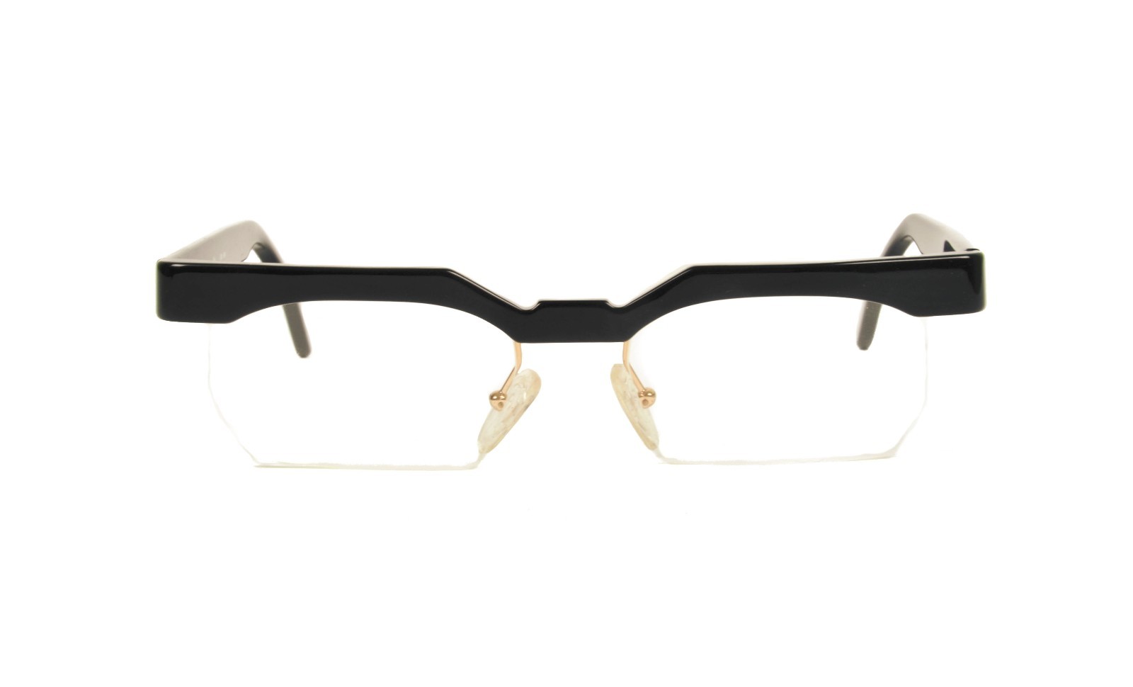 European German Designer Maske NY Rectangular Black Rimless Eccentric ...