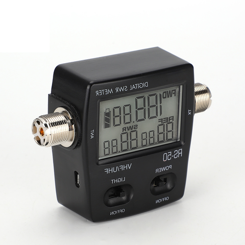 RS50 Portable LED Digital Power Backlight SWR Watt Meter Standing Wave ...