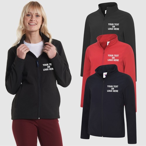 Personalised Printed Full Zip Soft Shell Jacket Custom Text/Logo ...