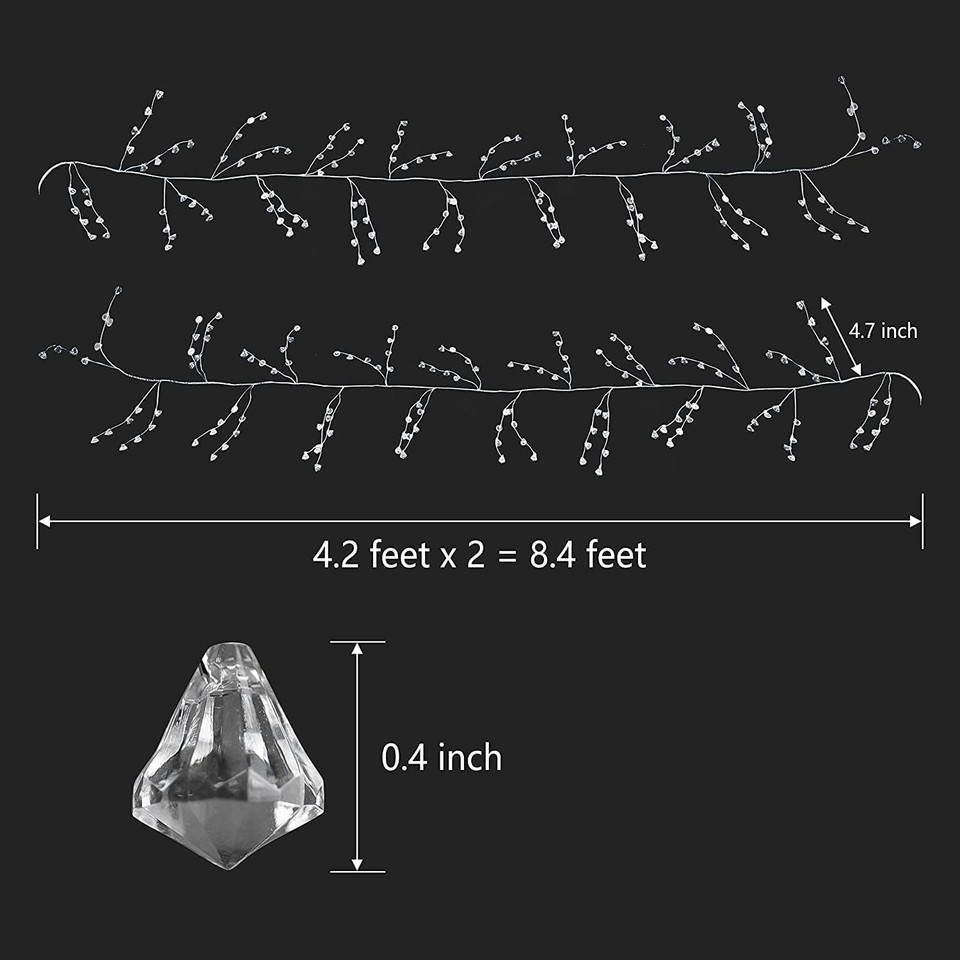 Cheerland Crystal Garland Strands Clear Ice Wire Garlands Hanging | eBay