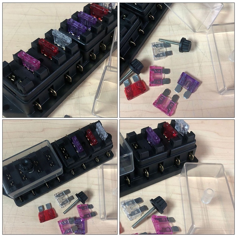 1 Set Car Lateral Single Fuse Box 8 Way Fuse Holder Box with Protection ...