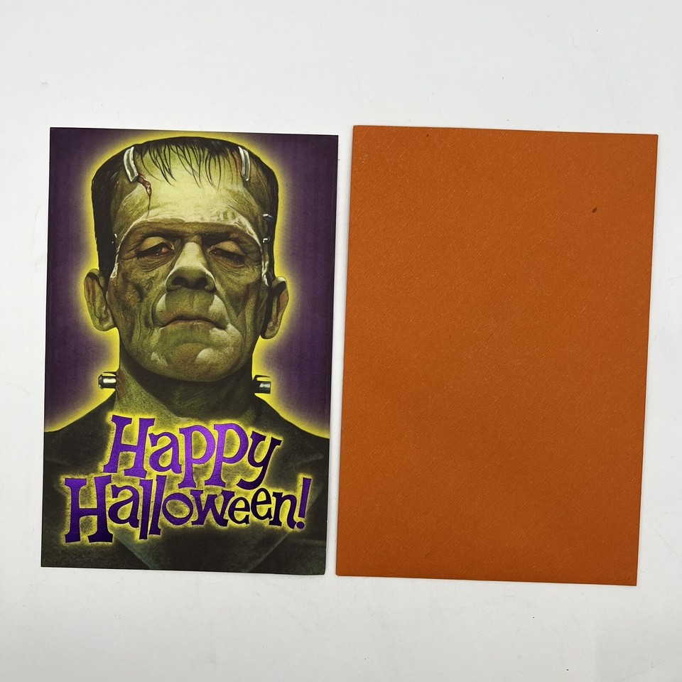 UNIVERSAL MONSTERS FRANKENSTEIN MONSTER Halloween Greeting Card Unused ...