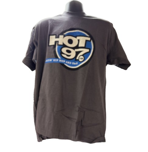 Dark Grey Hot 97 Fm T-Shirt Blue Logo XL | eBay