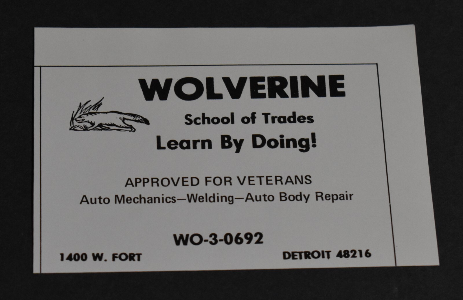 1973 Print Ad Michigan Detroit Wolverine School of Trades Mechanics ...