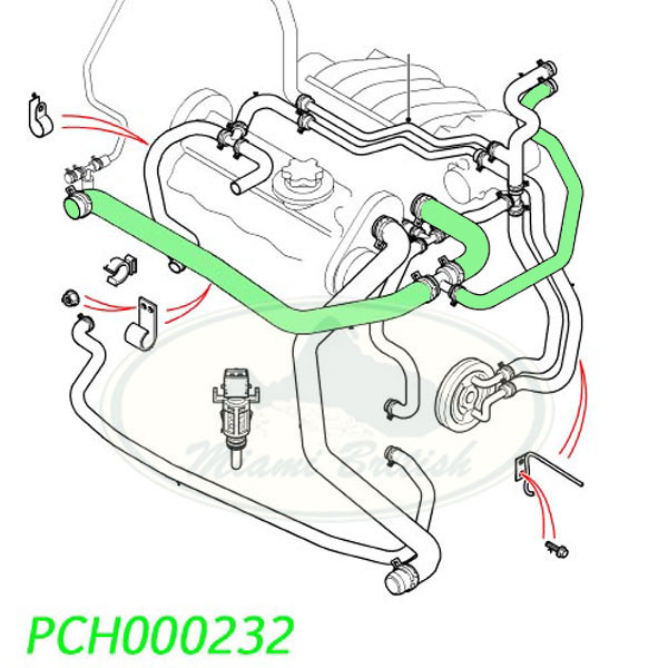 LAND ROVER TOP UPPER WATER HOSE FREELANDER 02-05 PCH000232 OEM | eBay