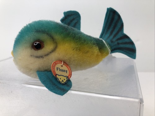 5” Long Blue & Yellow Mohair Steiff 1960’s “Flossy” Fish No Tag #U | eBay