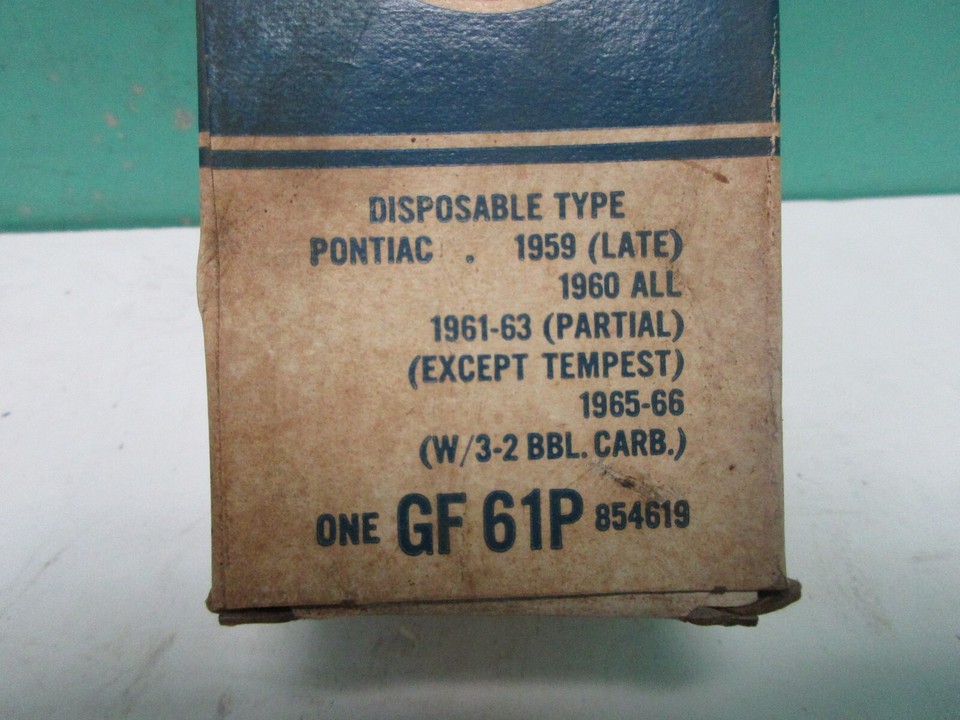 NOS AC Fuel Filter - GF61-P New 854619 GM Gasoline Pontiac Tempest 1959 ...
