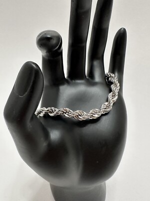Vtg Monet Silver Toned Twisted Rope Chain 8” Bracelet | eBay
