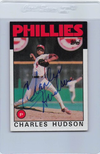 1986 Topps #792 Charles Hudson Phillies Signed Auto *G4694 | eBay