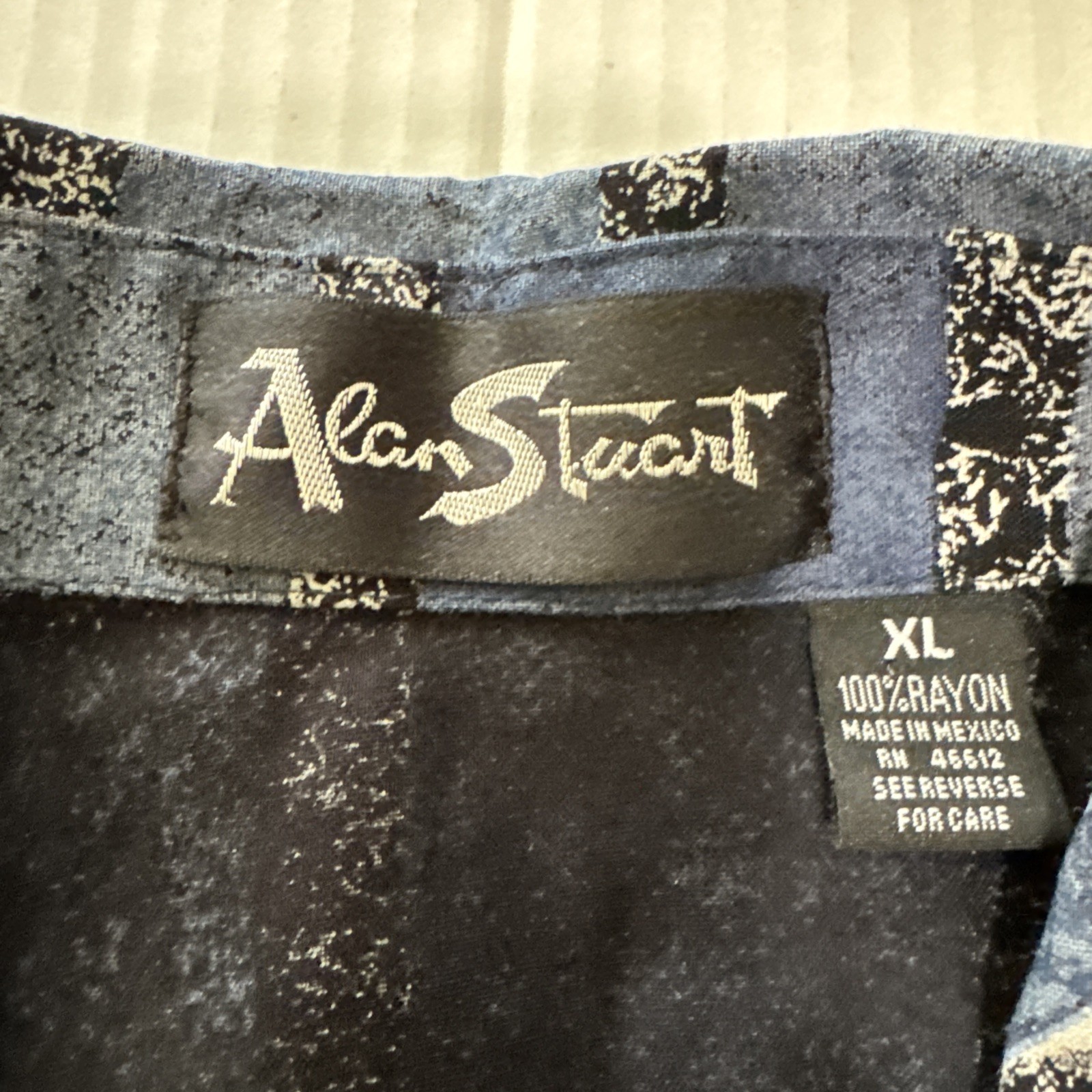 Alan Stuart Banded Polo Shirt Mens XL Blue Abstract Short Sleeve ...