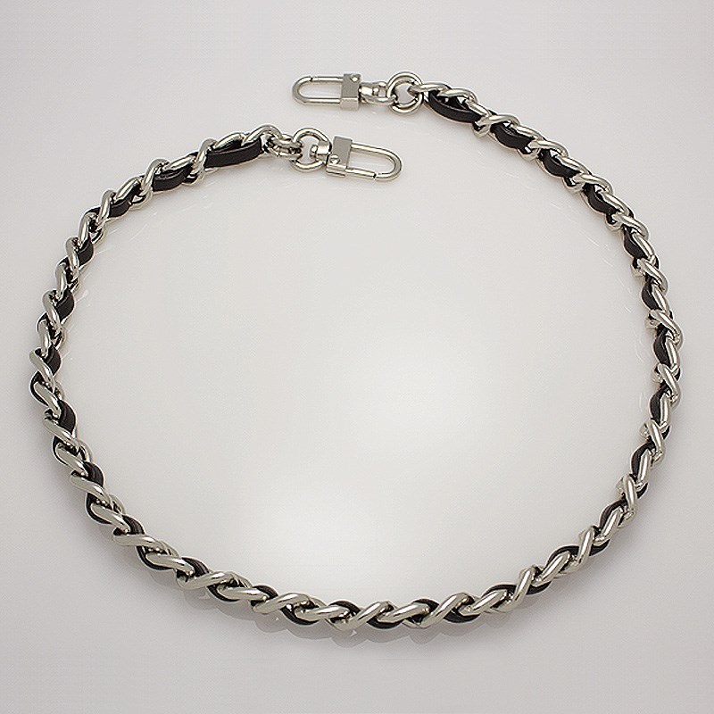 handbag real leather chain straps silver shoulder crossbody bag purse ...