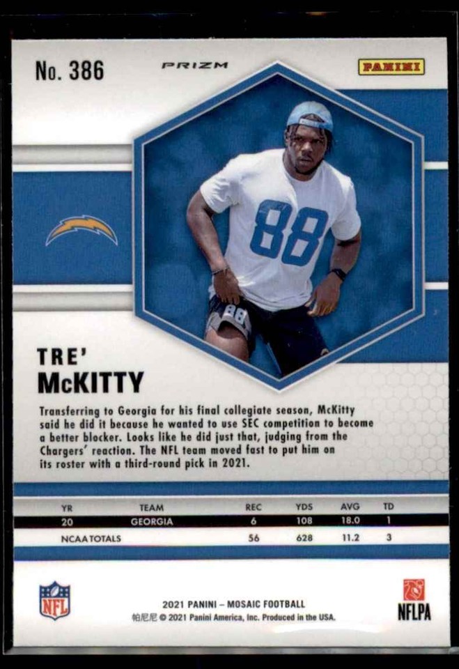 2021 PANINI MOSAIC TRE' MCKITTY RC LOS ANGELES CHARGERS #386 | eBay