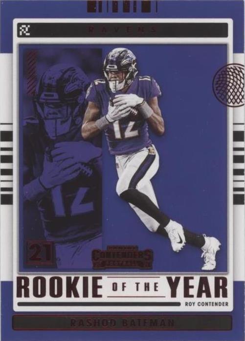 2021 Panini Contenders - Rookie of the Year Contenders Rashod Bateman # ...