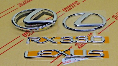 NEW LEXUS RX330 RX CHROME COMPLETE FRONT & REAR EMBLEM KIT SET 2004 ...