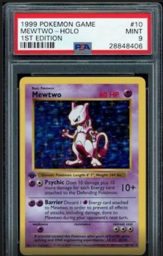 First edition Mewtwo holo psa 9 1999 base set | eBay