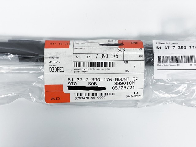 MINI F60 RIGHT SIDE PANEL RETAIN STRIP TRIM 7390176 51377390176 ...