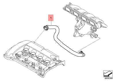 NEW MINI CLUBMAN R55 R56 R57 CRANKCASE VENTILATION HOSE 11157555261 ...
