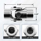 3/4" 36 Spline X 3/4" Round Steering Shaft U Joint Chrome Universal ...