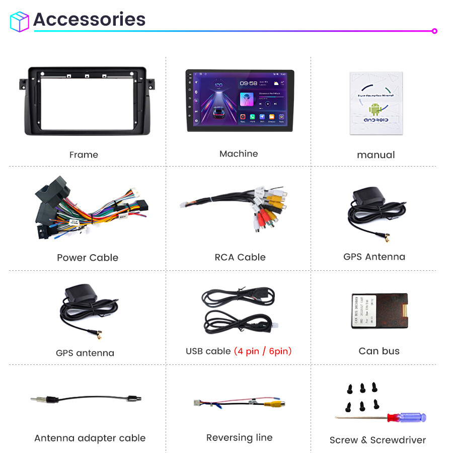 For BMW 3-series E46 M3 1998-2006 Car Stereo Radio GPS NAVI BT ...