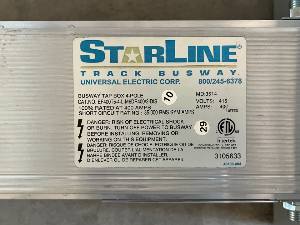 STARLINE TRACK BUSWAY TAP BOX POWERLOGIC ION 6200 400A 415V | eBay