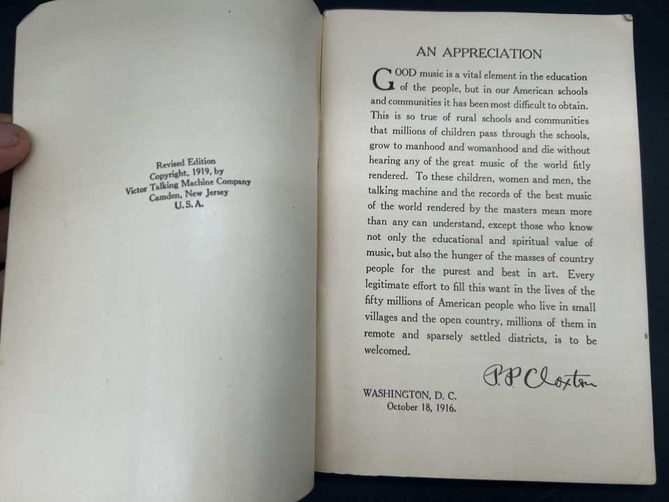 Antique 1919 The Victrola in Rural Schools, Victrola Talking Machine ...