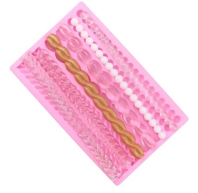 3D Knit Rope Relief Large Pearl Border Silicone Fondant Mould ...