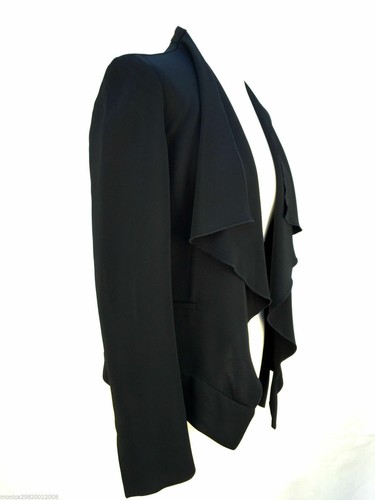 Zara New Woman Black Waterfall Blazer Jacket Size S | eBay