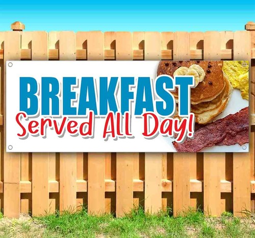 BREAKFAST SERVED ALL DAY Advertising Vinyl Banner Flag Sign Many Sizes ...