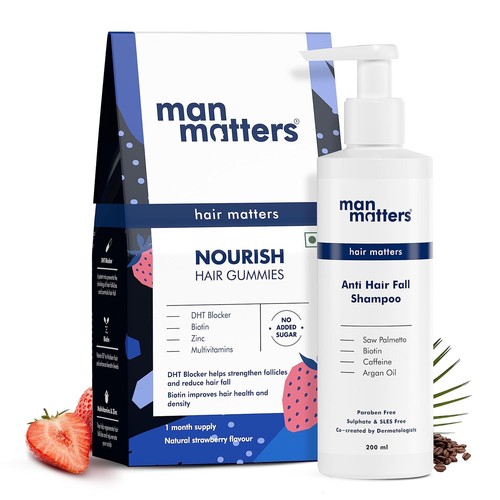 Man Matters Nourish Hair Gummies 30 Pcs With Anti Hair Fall Shampoo ...
