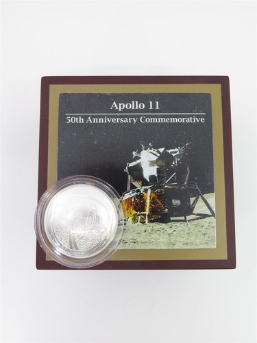 2019 Danbury Mint Apollo 11 50th Commemorative US Silver Dollar Coin w ...