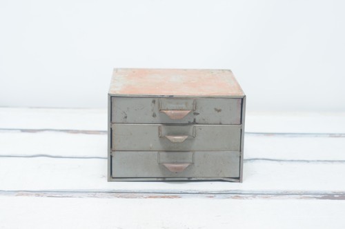 Vintage . Lyons Small Parts Tool Chest Metal 3 Drawer Cabinet Chest Box ...