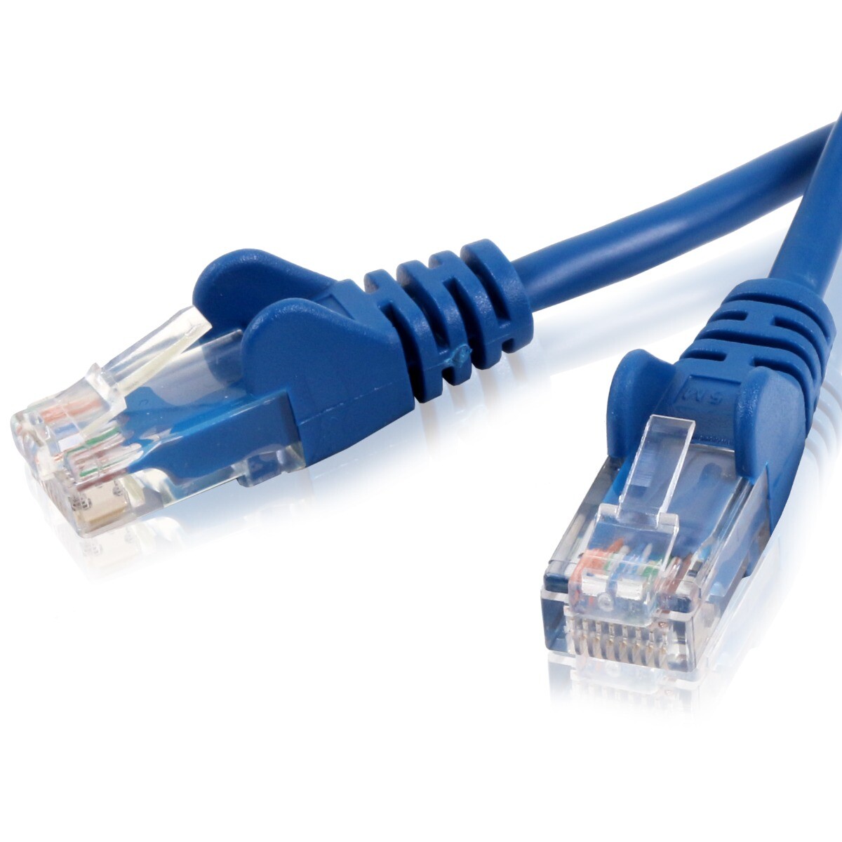 BLUE NETWORK CABLES TIE Cat5e/6 RJ45 LAN Ethernet Lead Wire Tidy Router ...