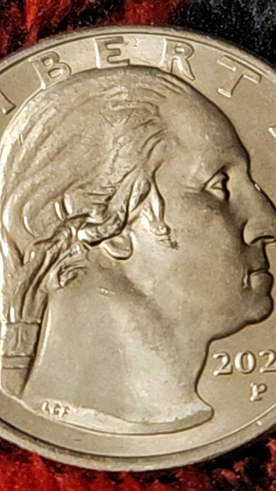 2022-P Quarter Error – Drooling George + Flower in Hair – Rare Die Chip ...