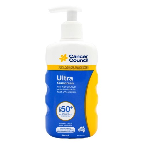 Cancer Council Ultra SPF 50+ Sunscreen Pump Bottle 200 mL | eBay