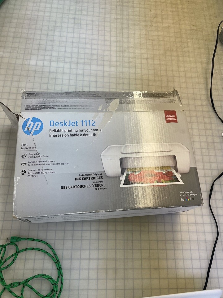 HP F5S23A DeskJet 1112 Compact Color Inkjet Printer New Opened Box ...