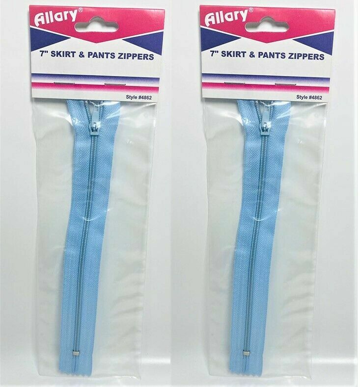 LOT OF 2 Allary Style #4862 Skirt & Pants Zippers, 7 Inch, Light Blue ...
