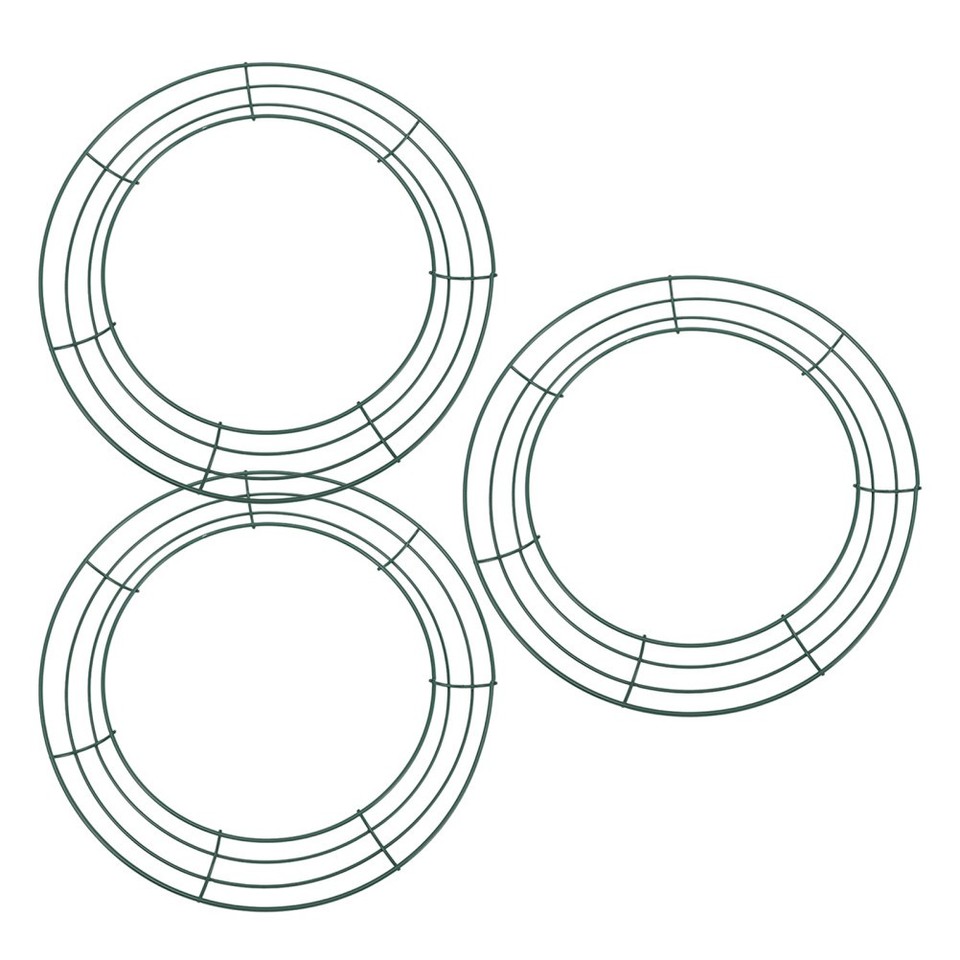 3pcs Wire Wreath Frame: Round Metal Wreath Form For Diy Crafts - Floral ...