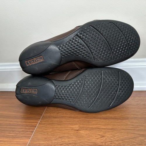 Taos Footwear Encore Brown Leather Slip On Button Shoes Women's Size US ...