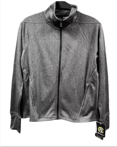 Champion C9 Front Zip Jacket Women XS Grey Herringbone Tech Fleece ...