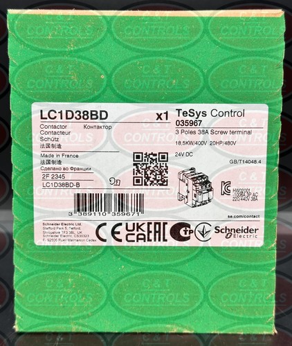Square D LC1D38BD 38A 24VDC IEC Contactor New In Box USA Stock | eBay