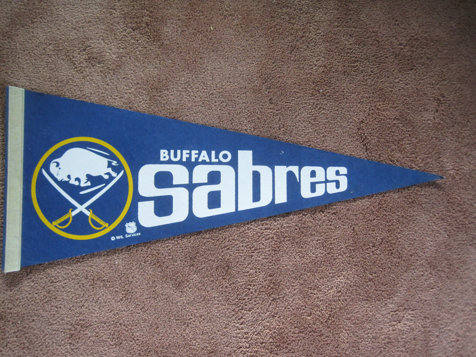 1970'S NHL SERVICES BUFFALO SABRES NHL HOCKEY PENNANT FLAG NICE!! | eBay