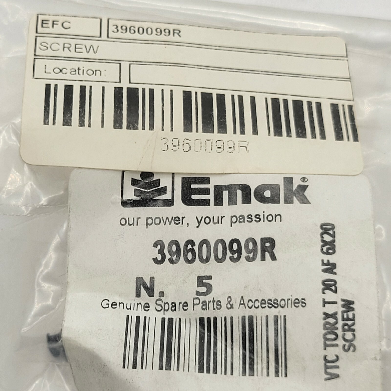 efco 3960099R Screw Plastic Torx chainsaw Blower Parts Emak Olympic for ...