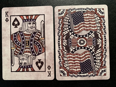 swap/playing cards AMERICAN FLAG FACE King of Spades BICYCLE CARD Old ...