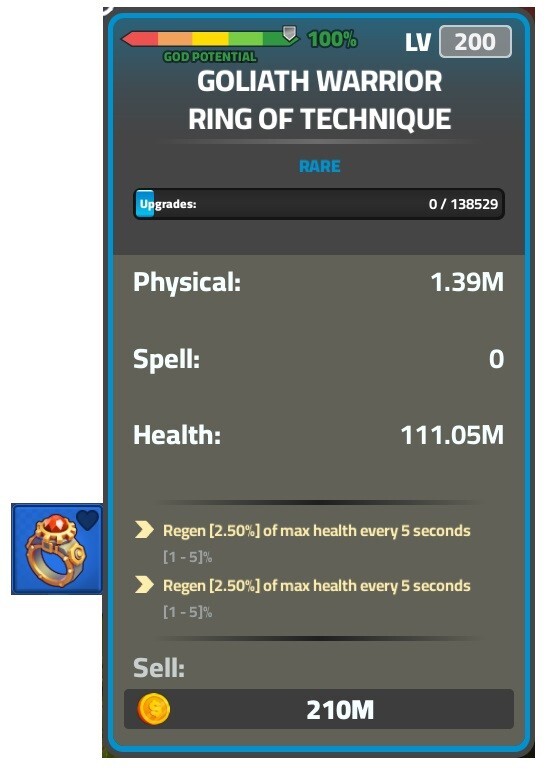Dungeon Quest Roblox Lvl 200 Goliath Overheal and Regen Rings | eBay