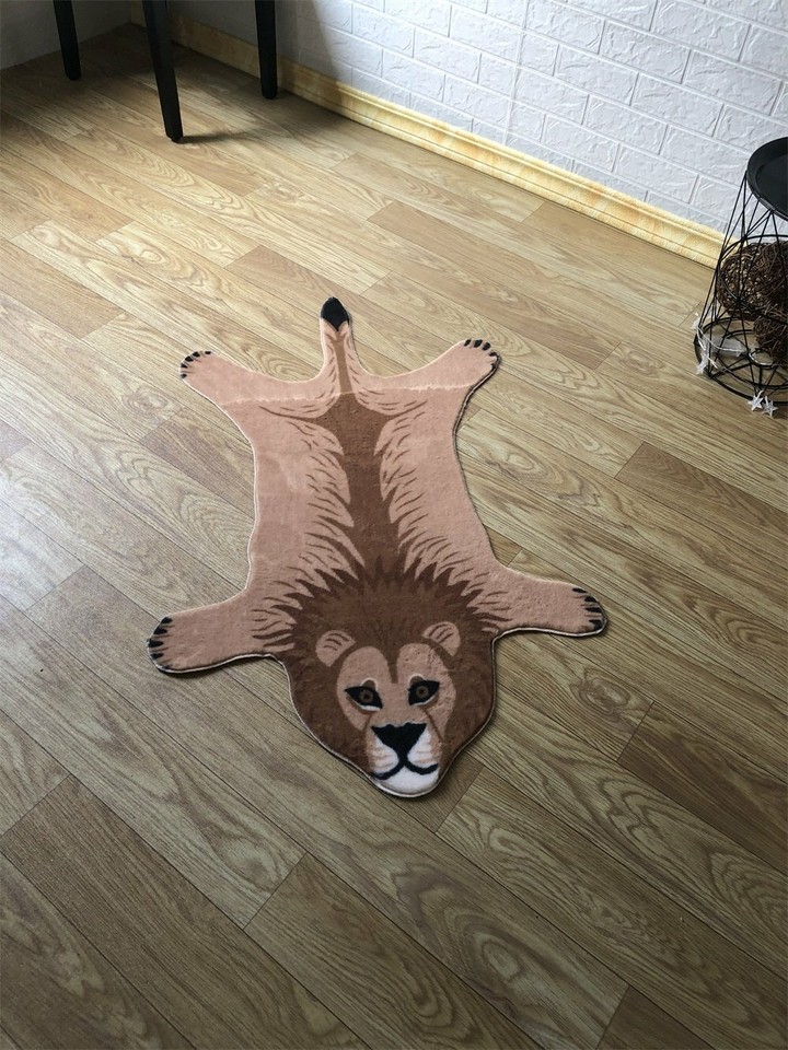 Faux Fur Leopard Cowhide Tiger Animal Area Rug Print Carpet Cute Kids ...