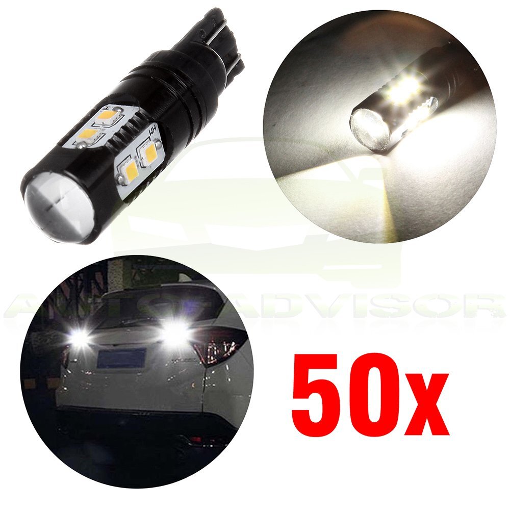 For 50PC 6000K White T10 194 168 921 158 LED Light Exterior Light ...