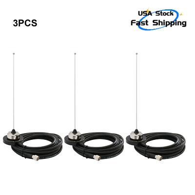 3PCS 155-174MHz Antenna NMO Magnetic Mount VHF MINI RG58 Cable For ...