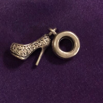 Genuine Pandora 925 Silver Sparkling Stiletto Dangle Charm #791536CZ ...