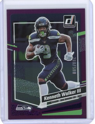 2023 DONRUSS KENNETH WALKER III PURPLE FOIL #261 SEATTLE SEAHAWKS ...