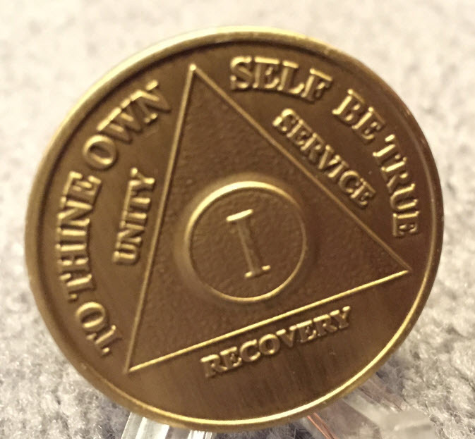 Serenity Prayer Medallion AA Alcoholics Anonymous Bronze Chip Coin ...